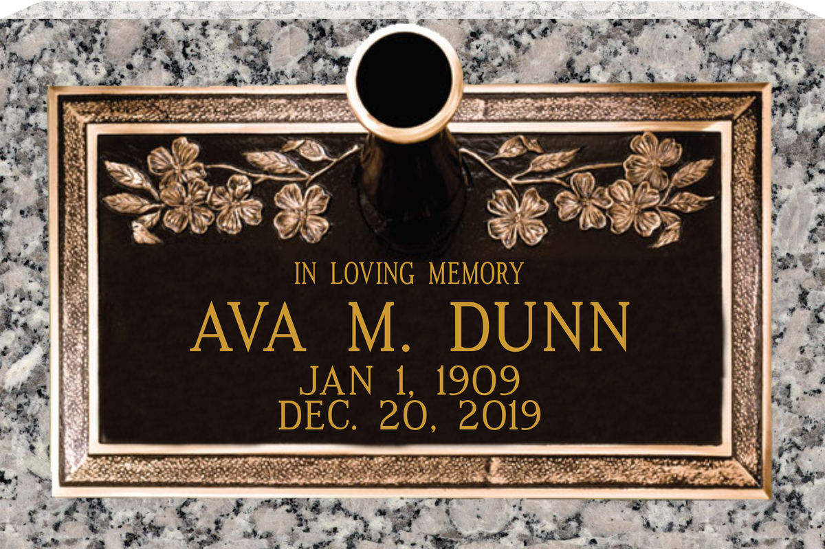 24" x 14" bronze marker with granite backer – Grant Memorials